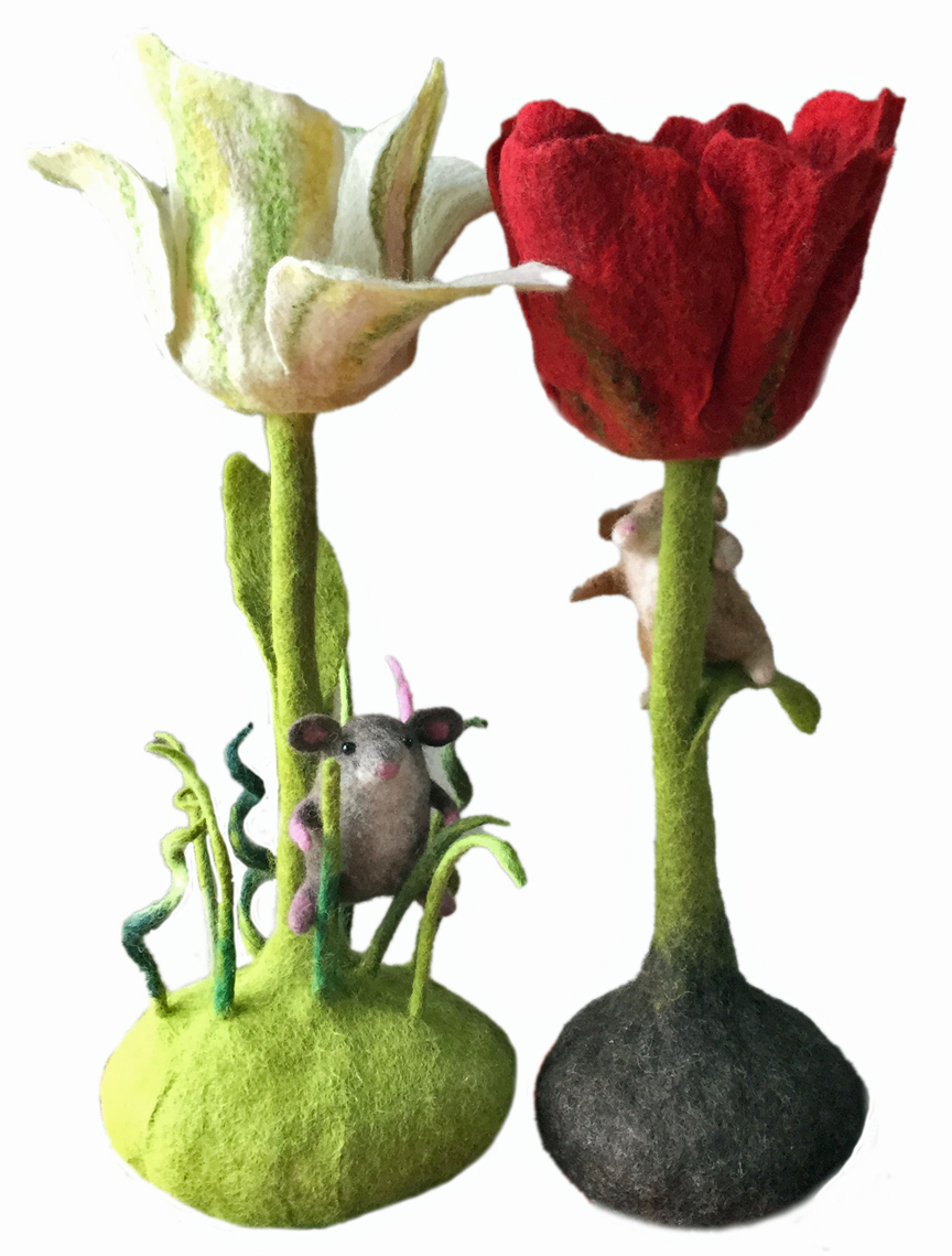 TULIPS AND MICE – Kathie Barrs Felt Maker